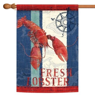 Compass 'Fresh Lobster' Outdoor House Flag 40" x 28" - Bed Bath ...
