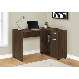 L-Shaped Computer Desk with Storage, 2 Cubbies, Drawer and Cabinet ...