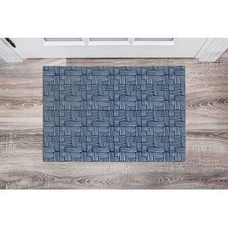RAILS NAVY Indoor Door Mat By Kavka Designs - Bed Bath & Beyond - 31888735