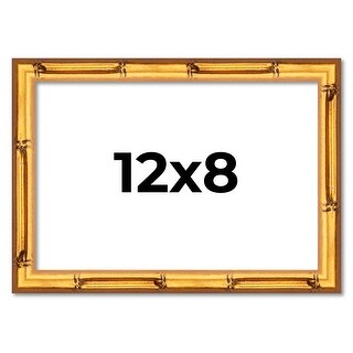 12x8 Frame Gold Bamboo Solid Wood Picture Frame | 1 Inch Moulding - Bed ...