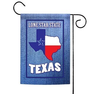Blue and Red Lone Star Denim Texas Outdoor Garden Flag 18" x 12.5 ...