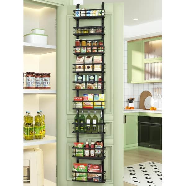 Over the Door Pantry Organizer 9-Tier Adjustable Basket, Hanging Narrow ...