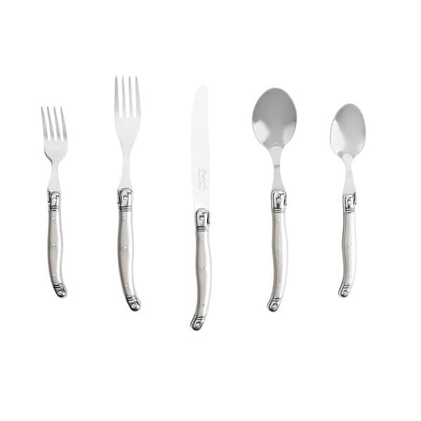 French Home 20 Piece Laguiole Flatware Set, Service for 4, Pewter - Bed ...
