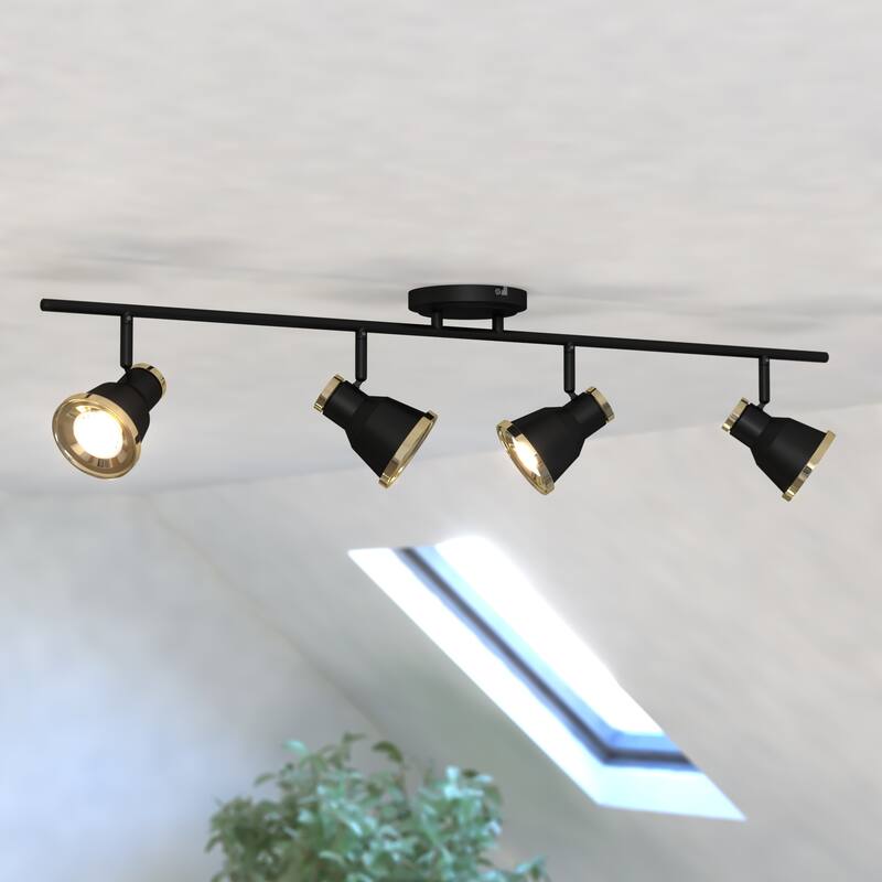 Fairhaven 4 Light LED Black Urban Loft Adjustable Ceiling Spot Light ...