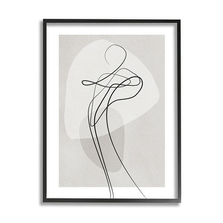 Stupell Fluid Human Form Abstract Bold Linework Framed Wall Art - White ...