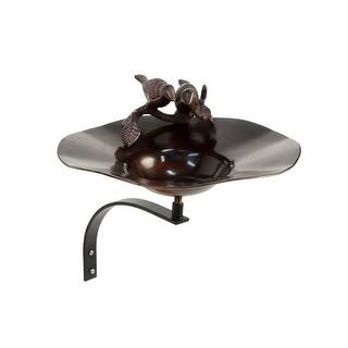 Achla Designs Antiqued Birdbath w/Birds and Wall Mount Bracket, 14.5 ...