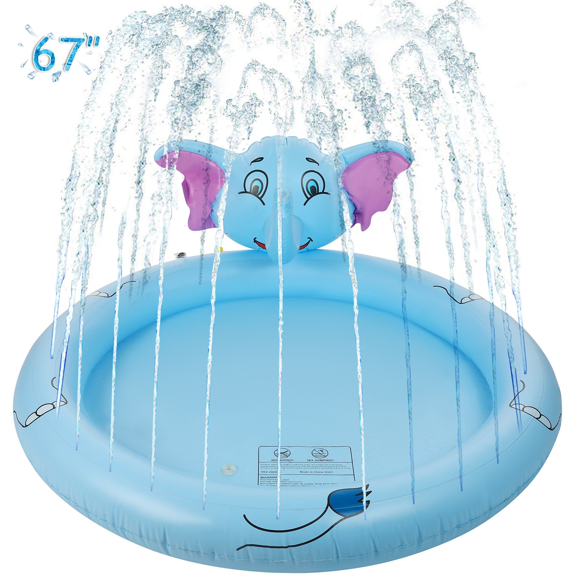 Elephant 68" Splash Pad, and Wading Pool, Sprinkler Pool 68" Elephant ...