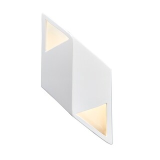 Ambiance Rhomboid 1-light Gloss White Small LED Wall Sconce - Bed Bath ...