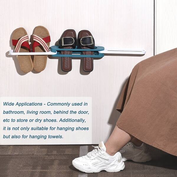 Folding Slipper Rack 3 in 1 Wall Mounted Hanging Shoes Hanger Organizer ...