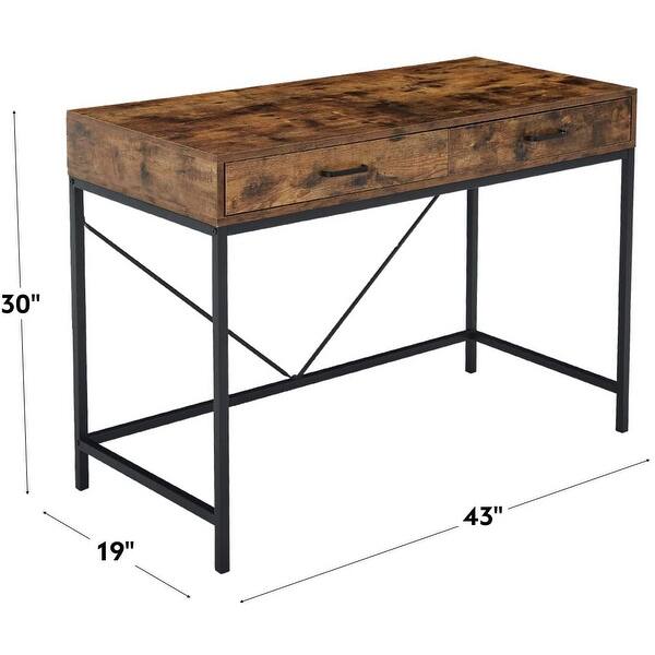 Industrial Computer Desk Writing Study Table with 2 Drawers - Bed Bath ...
