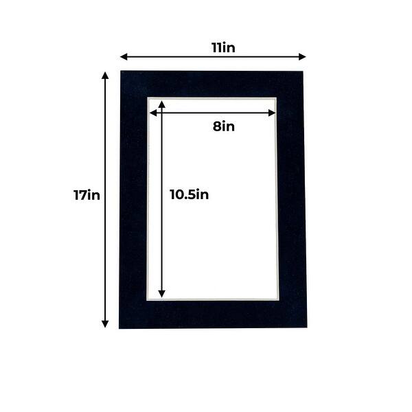 11x17 Mat for 8.5x11 Photo - Navy Suede Matboard for Frames Measuring ...