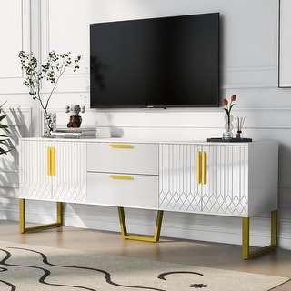 White Television Cabinet TV Console Cabinet for TVs up to 75" - 66.90 ...