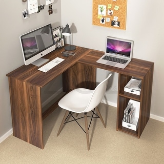 Corner Computer Desk with 2 Storage Shelves - Bed Bath & Beyond - 35154336