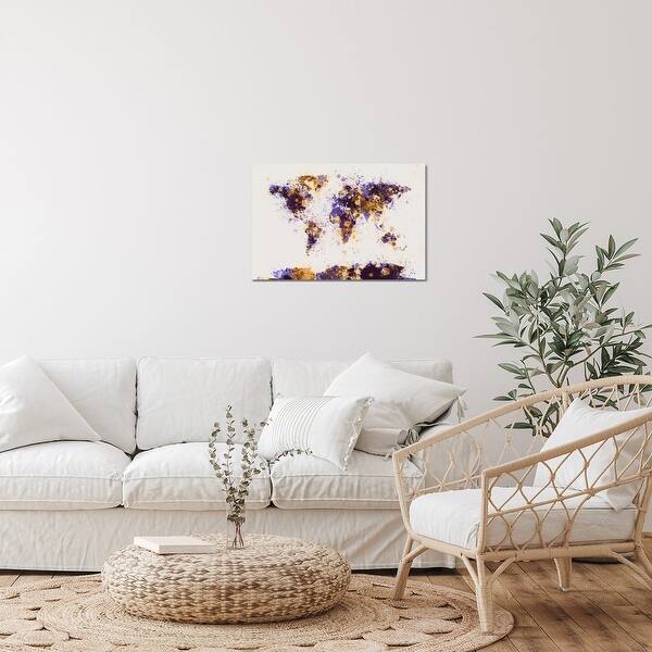 Paint Splashes World Map Print On Acrylic Glass by Michael Tompsett ...
