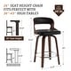 COZYMAN 26 in. Bar Stool Counter Height PU Leather Low Back Swivel ...