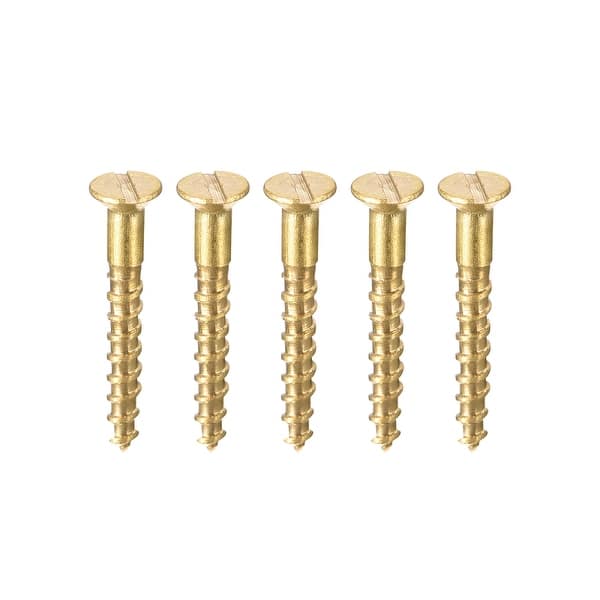 Wood Screws Slotted Flat Head Brass Self-Tapping Screw 100 Pcs - Gold Tone - Bed Bath & Beyond ...