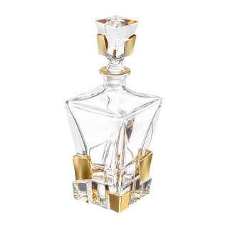 Majestic Gifts In European Crystal Square Whiskey Decanter-W/Gold-28oz ...