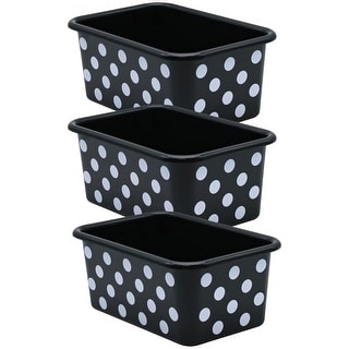 Teacher Created Resources White Polka Dots on Black Small Plastic ...
