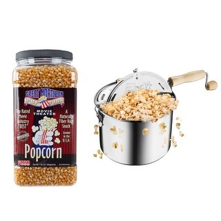 Stove Top Popcorn Maker – 6.5-Quart Metal Popper with 7lbs of Popping ...