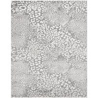 COSMOLiving Natura Snow Leopard Silver Shine Area Rug - On Sale - Bed ...