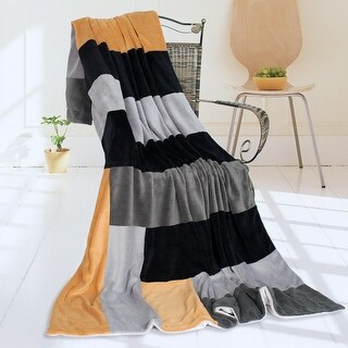 Sleepless Seattle Soft Coral Fleece Patchwork Throw Blanket (59 by 78.7 ...