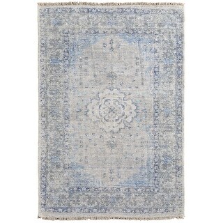 Ramey Vintage Space Dyed Wool Rug, Spa Blue/Warm Gray, Area Rug - 9' x ...