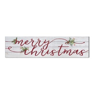 40" Red and Green "Merry Christmas" Wooden Slat Sign - Bed Bath ...