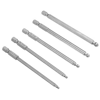 5 Pcs Ball End Hex Screwdriver Bit Set, 1/4" Hex Shank Magnetic 4 ...