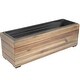 Sunnydaze Rectangular Wood Planter Box with Plastic Liner - Bed Bath & Beyond - 39178989