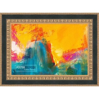 24x12 Ornate Gold Complete Wood Picture Frame with UV Acrylic, Foam ...