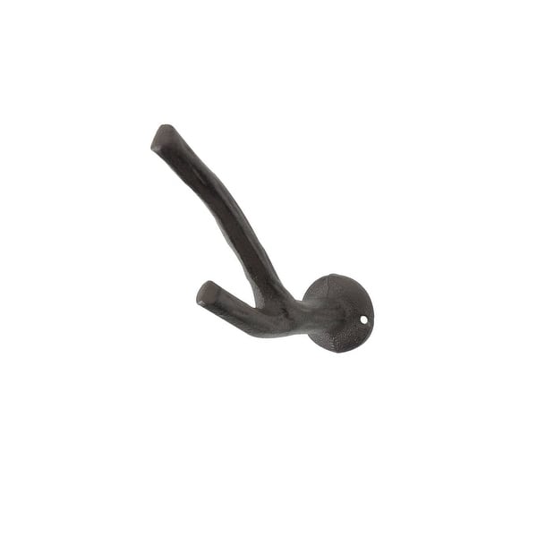 Cast Iron Tree Branch Double Decorative Metal Wall Hooks - 5" L x 2" W ...
