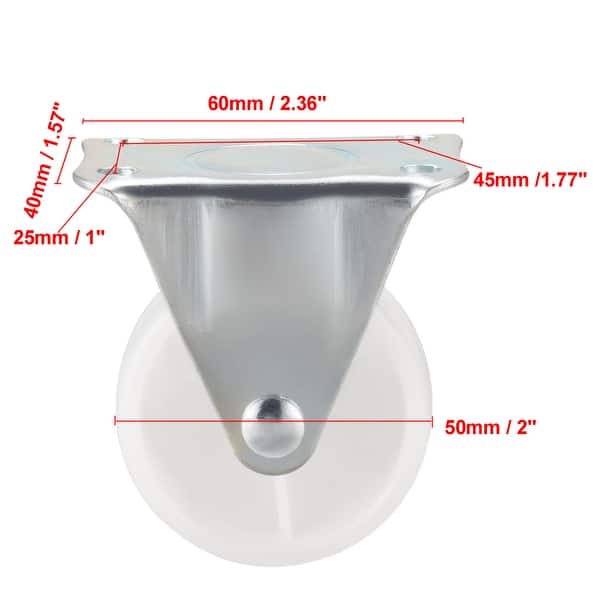 2 Inch Fixed Caster Wheels PP Top Plate Mounted Caster Wheel 44lb ...