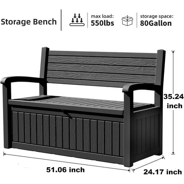 80gallon outdoor resin storage chair pillow blanket storage lockable ...
