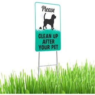 Okuna Outpost Metal Yard Sign, Please Clean Up After Your Pet (9 x 12 ...