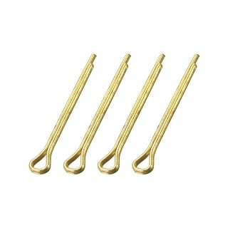 Split Cotter Pin - mm x mm Solid Brass 2-Prongs Gold Tone 4Pcs - Bed ...