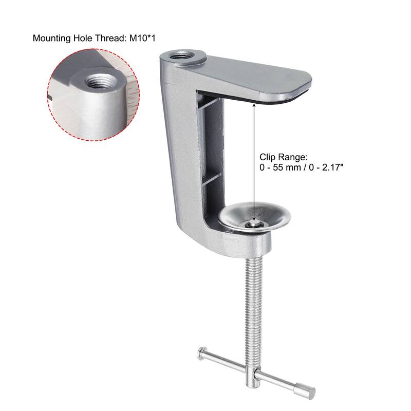 0.29"/M10 Thread Hole Table Mount Clamp for Microphone Arm Lamp Stand ...