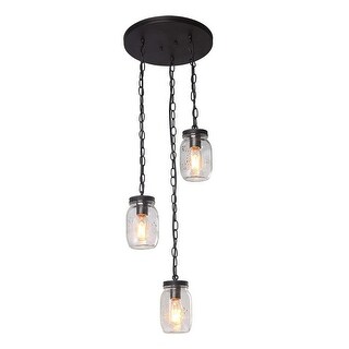 3 light spiral chandelier,glass mason jar chain ceiling light fixture ...