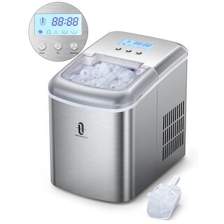 Ice Maker Countertop Machine 26lb/24H with LCD Display, Self-Cleaning ...