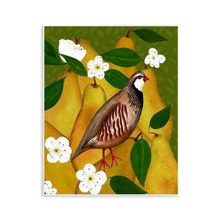 Stupell Partridge Bird & Pears Wall Plaque Art Design By Michelle ...