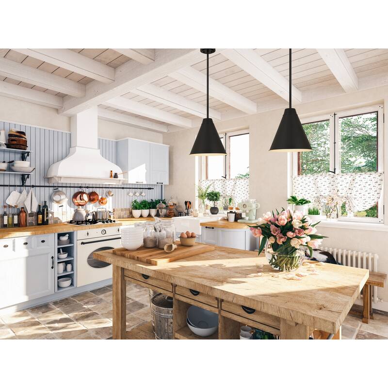 Eaton 1 Light Pendant - Matte Black - Overstock - 33249278