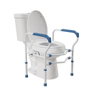 Toilet Safety Frame with Adjustable Width and Height, Anti-Slip Handles ...