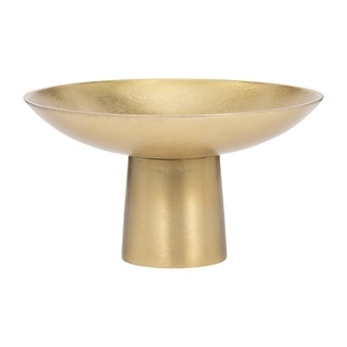 Metal Bowl with Stand Contemporary Gold Aluminum Decorative Bowl ...