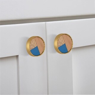 Mascot Hardware Athena Design 1.6 in. Wood and Azure Cabinet Knob - Bed ...