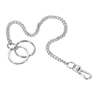 10" 304 Stainless Steel Keychain with Keyrings Clasp Belt Loop Clip ...