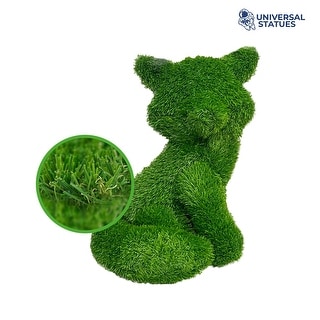 Sitting Green Fox Turf Animal Topiary - Garden Decor Accent - Bed Bath ...