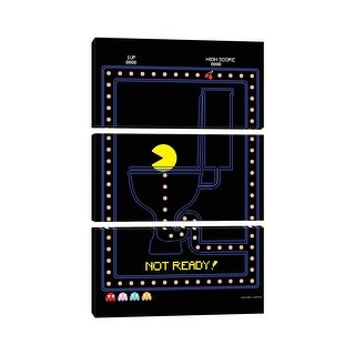 iCanvas "Pac Man On The Toilet" by WyattDesign 3-Piece Canvas Wall Art ...