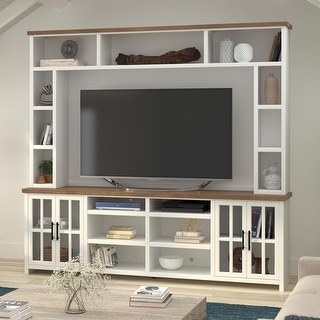 Bridgevine Home Modern Farmhouse 97 inch Entertainment Center for TVs ...