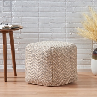 Batcher Boho Fabric Cube Pouf by Christopher Knight Home - Bed Bath ...