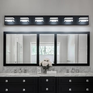 LED Modern 6-Lights Acrylic Matte Vanity Lights Over Mirror - Bed Bath ...