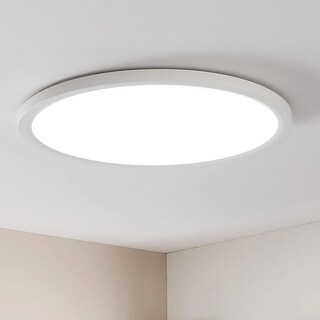 24W Round LED Flush Mount Ceiling Light with 5000k Color Temperature ...